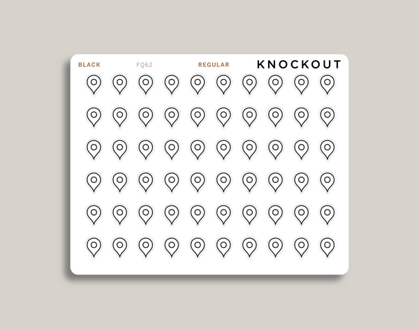 Transparent Location Pin Icon Planner Stickers FQ62 – Knockout Print Shop