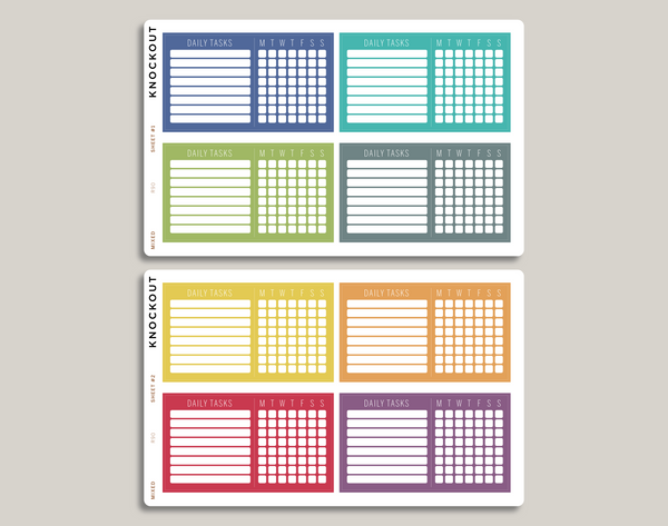 Daily Tasks Checklist Planner Stickers for MakseLife Planner R90 ...