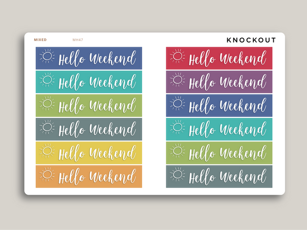 Hello Weekend Header Stickers for MakseLife Planner MH47 – Knockout ...