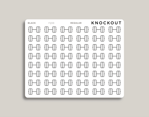 Transparent Dumbbell Icon Planner Stickers FQ59 – Knockout Print Shop