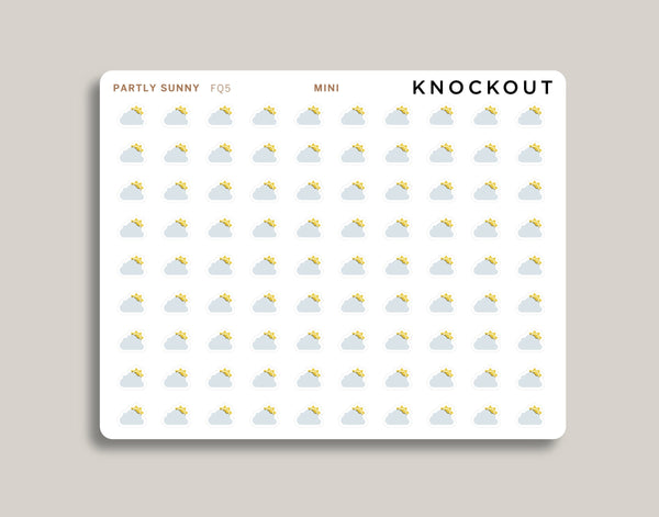 Partly Sunny / Partly Cloudy Weather Icon Planner Stickers FQ5 ...